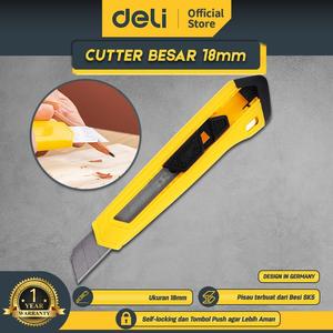 Jual DELI CUTTER BESAR UTILITY KNIFE 18 MM ( DL018B ) - Jakarta Pusat ...