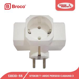 Jual BROCO STEKER T-ARDE WHITE PERSEGI CABANG 3 COLOKAN 3 LUBANG 13830 ...