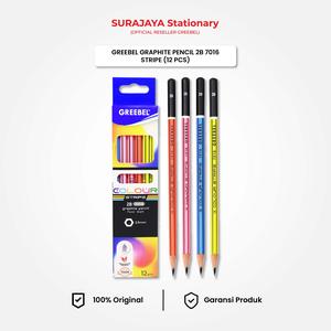 Jual Pencil Tulis Greebel / Pensil 2B 7016 Stripe (12PCS/SET) / Greebel ...