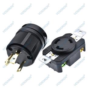 Jual Black American 30A 250V NEMA L6-30P L6-30R US 3-hole anti-off ...