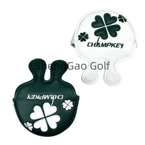 Jual 1pc Golf Clover Four Leaf Clover Pattern Putter Cover PU Leather ...