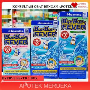 Jual ByeBye Fever 1 Box isi 10 Lembar Kompres Demam Bye Bye Fever Untuk ...