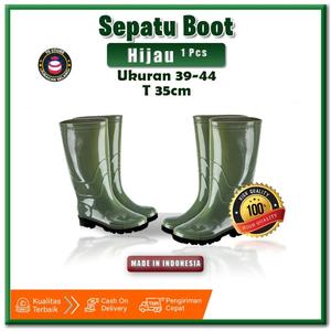 Promo SEPATU BOOT KARET HIJAU SEPATU PROYEK SEPATU BERKEBUN BAHAN PVC ...