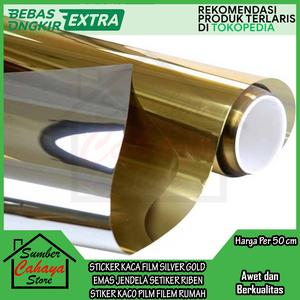 Jual Stiker Sticker Kaca Film Silver Gold Emas Per 50 Cm Setiker Riben ...