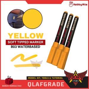 Jual Soft tipped marker B03 YELLOW - Hobby mio Water Based color spidol ...