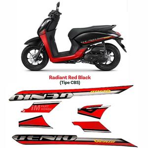 Jual Stiker Genio 2023 Radiant Red Black Merah Hitam - Kab. Purworejo ...
