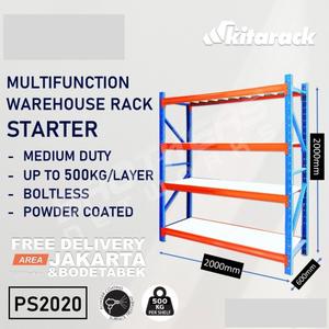 Jual WAREHOUSE RACK KITARACK MEDIUM DUTY PS2020 2 METER RAK GUDANG 4 S ...