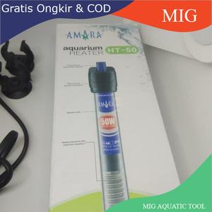 Jual pemanas air aquarium HEATER AMARA HT 50 W 50 WATT glass kaca ...