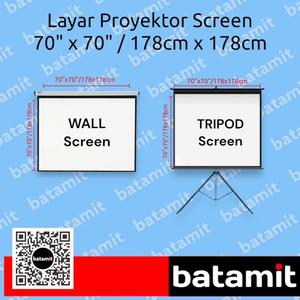 Jual Layar Proyektor Tripod Wall Screen Projector 70x70 Inch | 178x178 ...