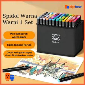 Jual Spidol Sketsa Spidol Umum 24/60/80/100/120 Warna Spidol Brush Pen ...