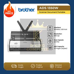 Jual BROTHER Scanner ADS1350W Portable Document Scanner ADS 1350W ADS ...