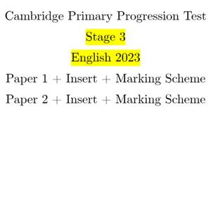 Jual Cambridge Primary Progression Stage 3 English Tahun 2023 - Jakarta ...