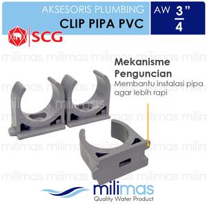 Jual G0pr. SCG - Clip Pipa PVC 3/4" - Klem Pipa PVC Uk.20mm Polyvinyl ...