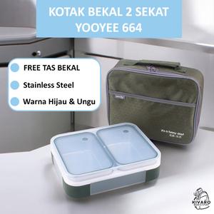 Promo Yooyee 664 Kotak Bekal Makan Stainless 2 Sekat Kapasitas 1360ml ...