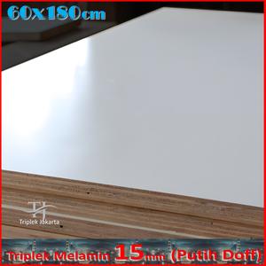 Jual Triplek Melamin 15mm 60x180 cm ( 180x60 cm ) Triplek Putih Doff 1 ...
