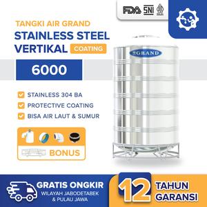 Jual Tangki Tandon Toren Air Stainless Coating Grand TSV 6000 Teruji ...