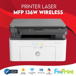 Promo Printer HP LaserJet 136A 136W Wireless A4 Print Scan Copy Duplex Laser Jet Monochrome MFP ...