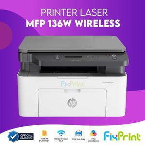 Promo Printer HP LaserJet 136A 136W Wireless Print Scan Copy Duplex A4 Laser Jet Monochrome MFP ...
