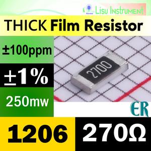 Jual 270Ω 1206 ±1% 250mW ±100ppm/°C Thick Film Resistor SMD 270R 2700 ...
