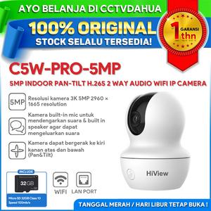 Promo HIVIEW C5W-PRO-5MP 5MP INDOOR PAN-TILT H.265 2 WAY AUDIO WIFI IP ...