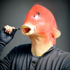 Jual Realistic Fish Mask Latex Animal Masks Halloween Cover Cosplay ...