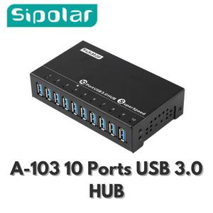 Jual SIPOLAR A103 10 Port Powered Industrial USB3.0 Hub High Speed Data ...