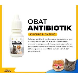 Jual REMOV Obat Antibiotik 10 ML Obat Anti Biotik Anjing Kucing Hewan ...