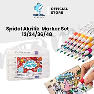 Promo Momoda Spidol Akrilik Acrylic Marker Set 12/24/36/48 Warnas Paint ...