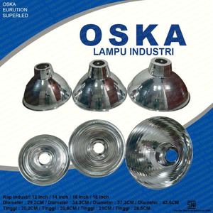 Jual OSKA Kap Lampu Industri/Kap Lampu Gantung Kilap/Chrome Ukuran 12Inch / 14Inch / 16Inch ...