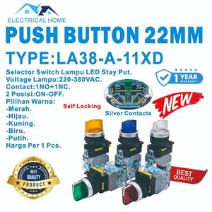 Jual Selector Switch Lampu LED (STAY PUT) 2 POSISI 22MM TYPE LA38-11XD ...