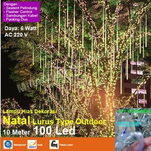 Jual BISA GOSEND Lampu Natal Outdoor Warm White 10 Meter 100 Led ...
