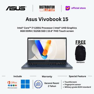 Jual Asus Vivobook 15 A1504VA i7-1355U 8GB 512GB 15.6" FHD IPS Touch ...