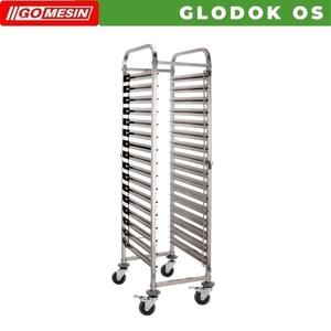 Jual TROLLEY BAKERY STAINLESS 15 RAK UNTUK LOYANG 40X60 CM TROLI ROTI ...