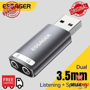 Jual ESSAGER USB Sound Card External OTG Portable AUX 3.5mm - Gray ...