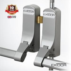 Jual Exidor Emergency Exit Panic Bar 285 Double Door Set Bolt in Silve ...