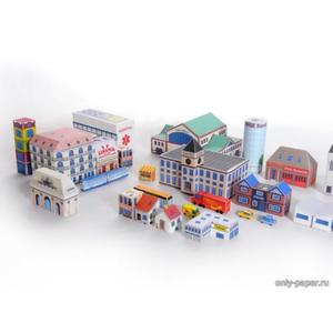 Jual Kertas Lembaran pola papercraft diorama kota mini (3OP-E2) - Kab ...