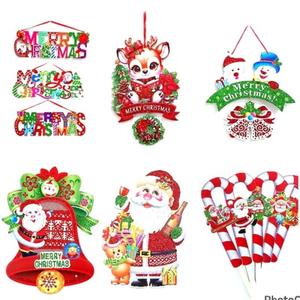 Jual GROSIR Tempelan Kertas Natal Glitter Gambar Santa Snowman Rusa ...