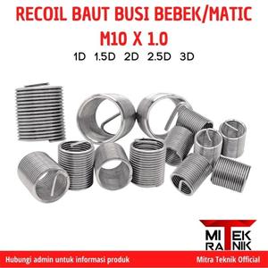Jual Helicoil recoil M10 x 1.0 alat perbaikan reparasi baut busi motor ...