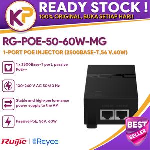 Promo RUIJIE REYEE RG-POE-50-60W-MG 1-PORT POE INJECTOR (2500BASE-T,56 ...