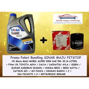 Jual Paket Bundling Oli MOBIL 1 SUPER 5W-30 API SN 4 Liter & FILTER OLI ...