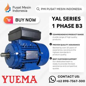 Jual ELEKTRO MOTOR YUEMA YAL 2P 1,5KW 2HP 1 PHASE SINGLE PHASE 220/240V B3/ DINAMO ELECTRIC ...