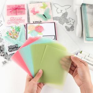 Jual Colored Frosted Smooth Vellum Paper Sheets 4.25x5.5inch Heat ...