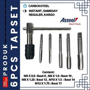 Promo PROMO Tap Set Alat Metrik Alat Pembuat Drat Metric Hand Tap Set 6 ...