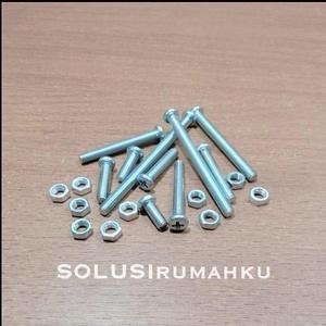 Jual BAUT MUR JP 3 X 30 Baud Drat Halus diameter 3 mm x panjang 30 mm ...