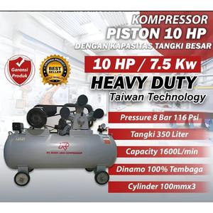 Jual KOMPRESSOR PISTON Heavy Duty 10 HP 7.5 KW DENGAN KAPASITAS TANGKI ...