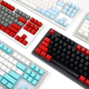 Jual 104 Key OEM Backlit Keycaps Set PBT Keycaps Double Shot Cyan White ...