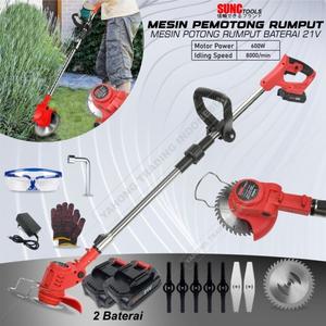 Jual SUNC TOOLS Mesin Potong Pemotong Rumput Baterai Portable 21V ...