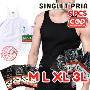Jual 6 PCS PROMO KAOS SINGLET PRIA DEWASA/KAOS DALAM PRIA HITAM-PUTIH MIATEX - Kab. Kediri ...