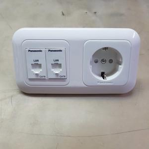 Jual PANASONIC 2 Gang IB (DATA LAN CAT6+CAT 6+STOP KONTAK) WEJ24886 CAT ...