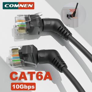 Jual COMNEN CAT6A Ethernet Cable 10Gbps 90/360 Degree Rotation Patch ...